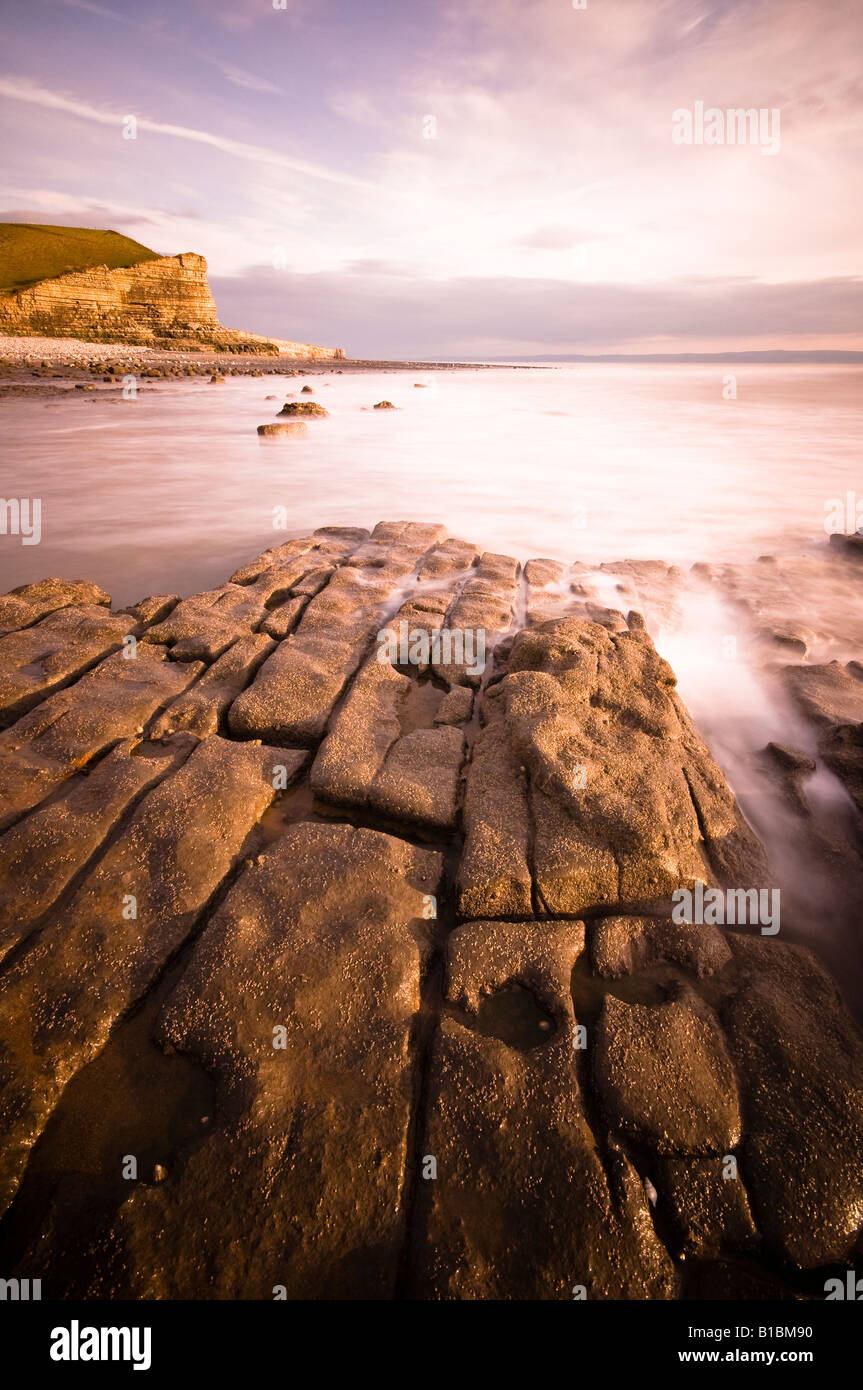 Receeding Tide Monknash Beach Heritage Coast Stock Photo - Alamy