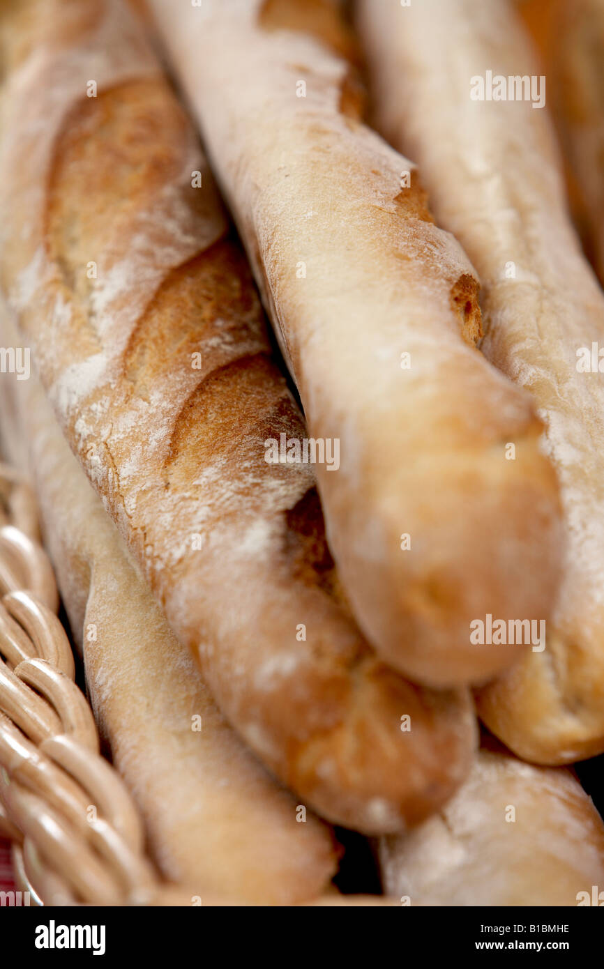 rows of freshly cooked french stick in row Stock Photo - Alamy