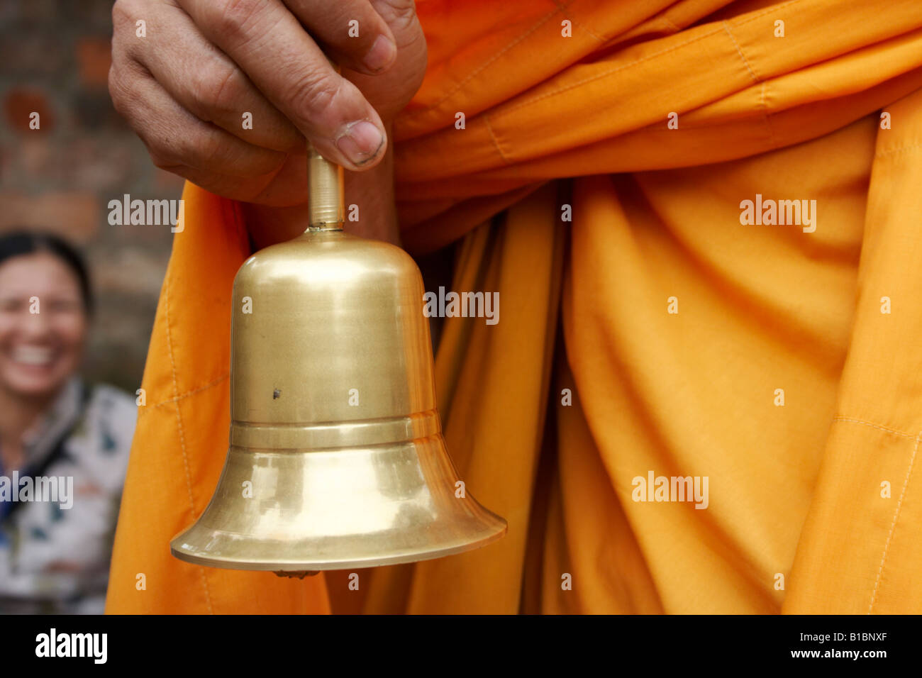 Buddhist Monk Holding Bell, Temple of Literature , Hanoi , Vietnam ...