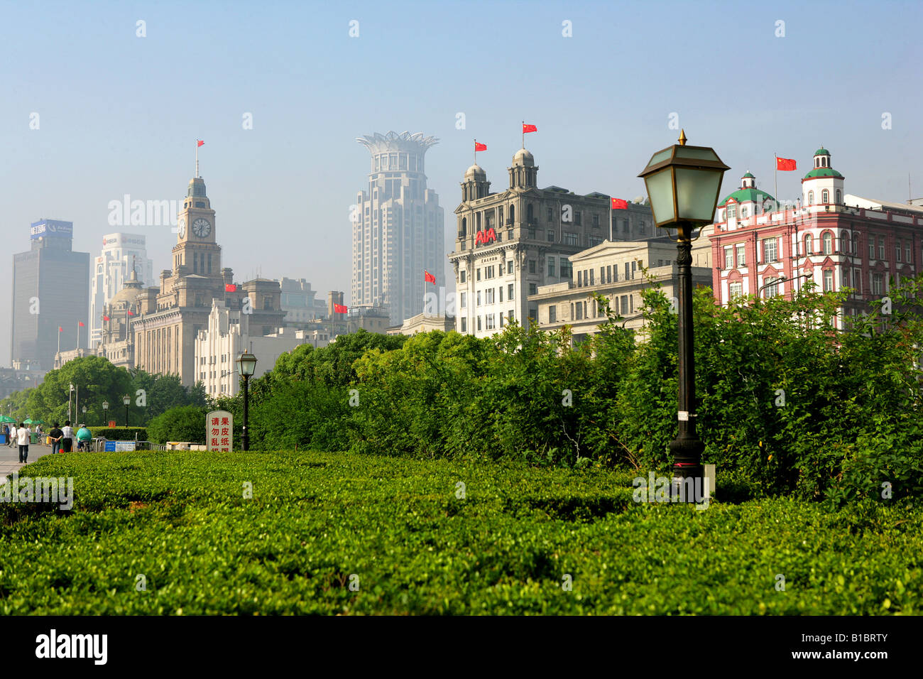 trees and the Bund,Shanghai,China Stock Photo - Alamy