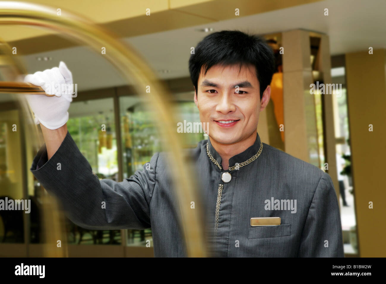 portrait of bellhop Stock Photo - Alamy
