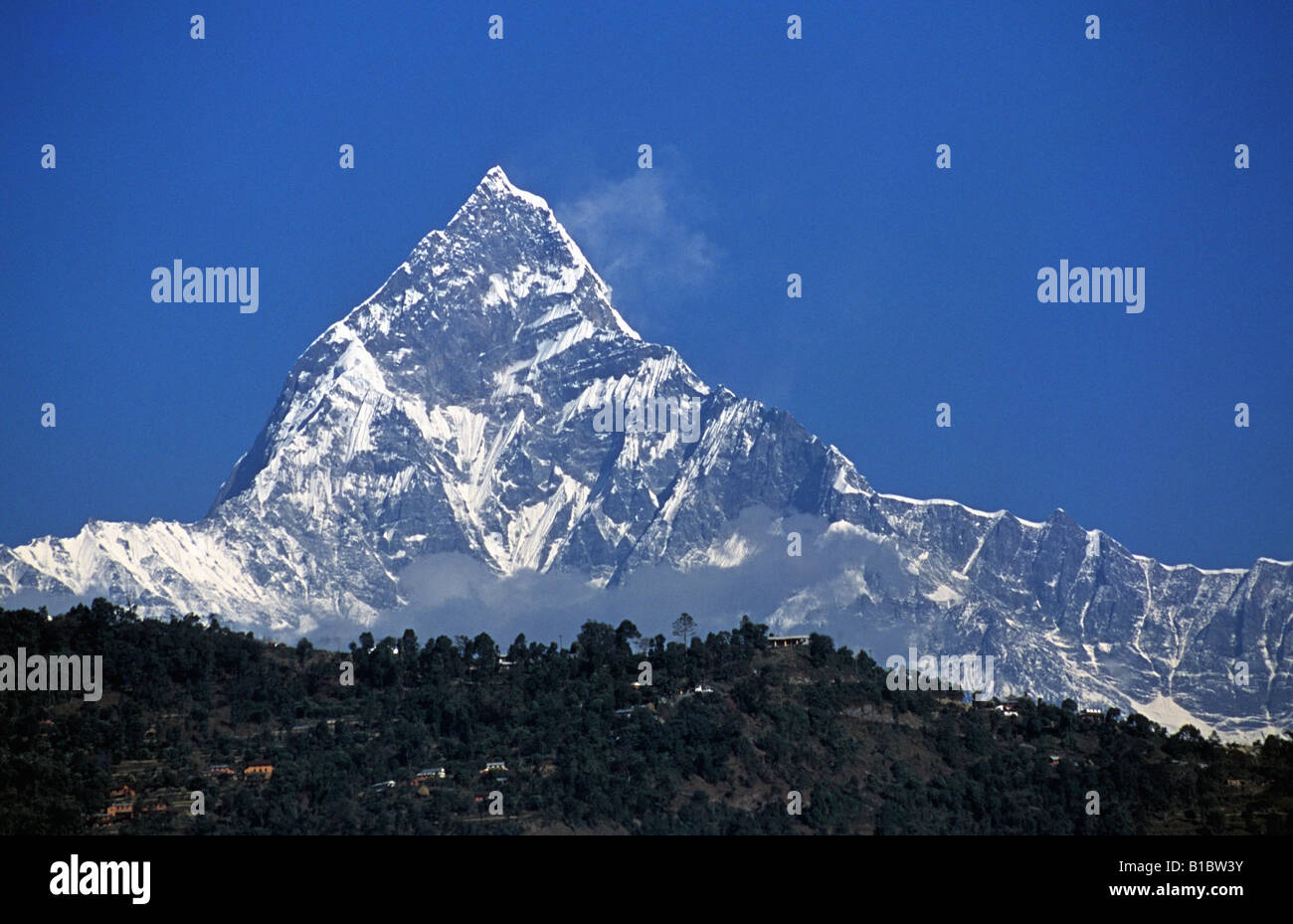 Annapurna mountain range,Nepal. Fish-tail mountain,Pokhara Stock Photo ...