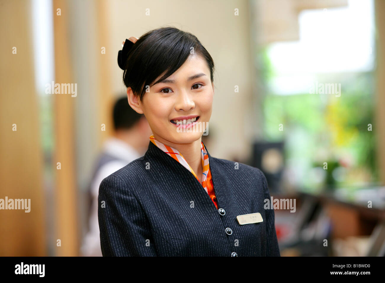 portrait of receptionist Stock Photo - Alamy