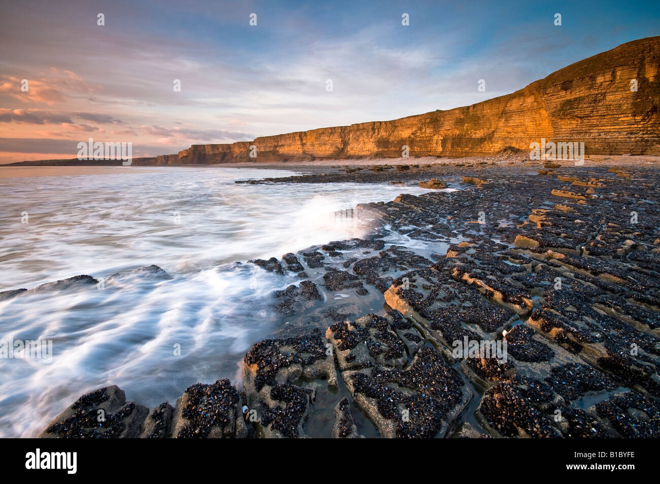 Receeding Tide Monknash Beach Heritage Coast Stock Photo - Alamy