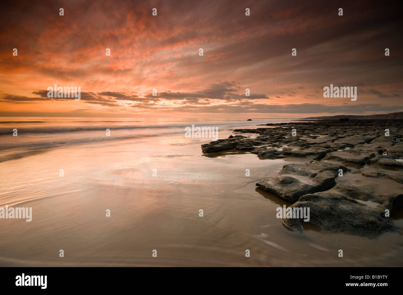 Receeding Tide Monknash Beach Heritage Coast Stock Photo - Alamy