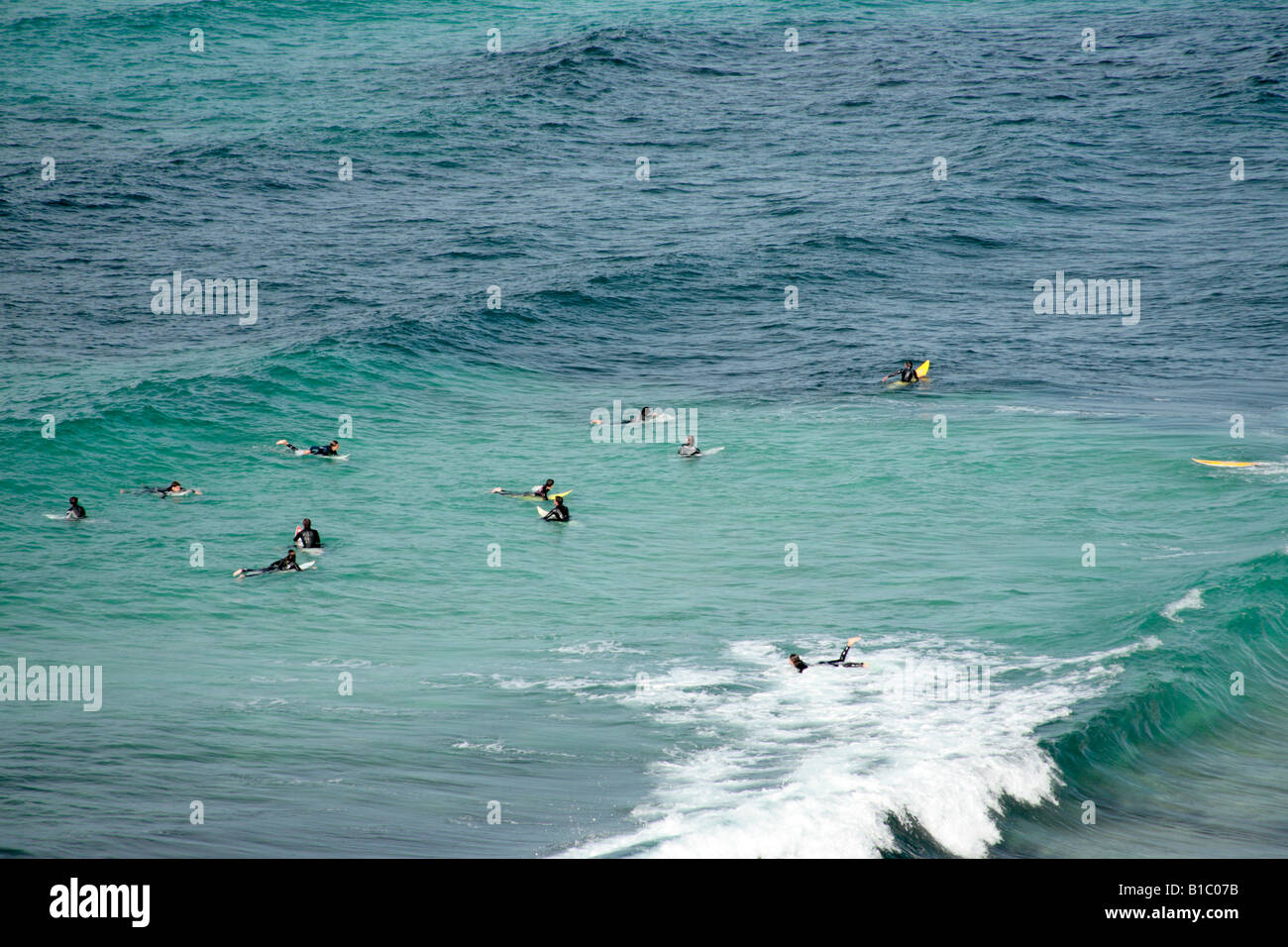 surfers waiting for the wave Stock Photo - Alamy
