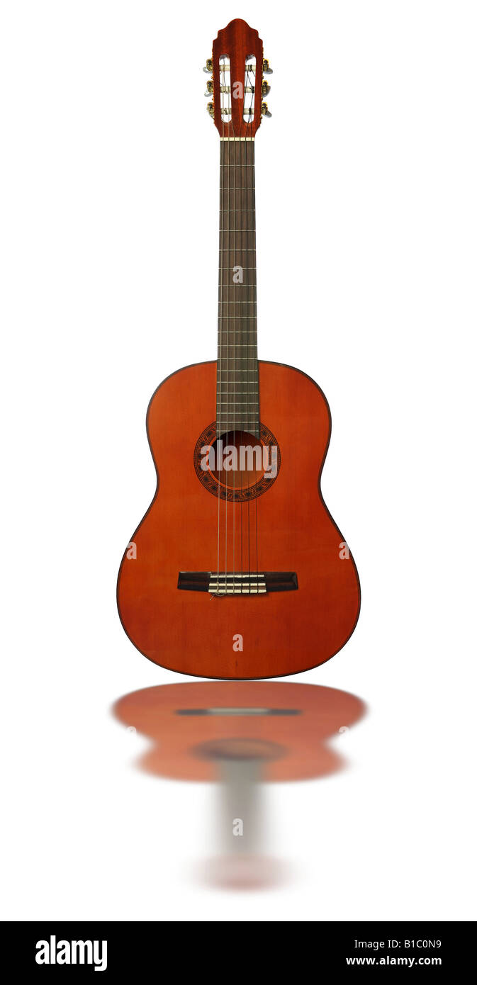 Guitar An acoustic six string guitar isolated by a plot a background ...