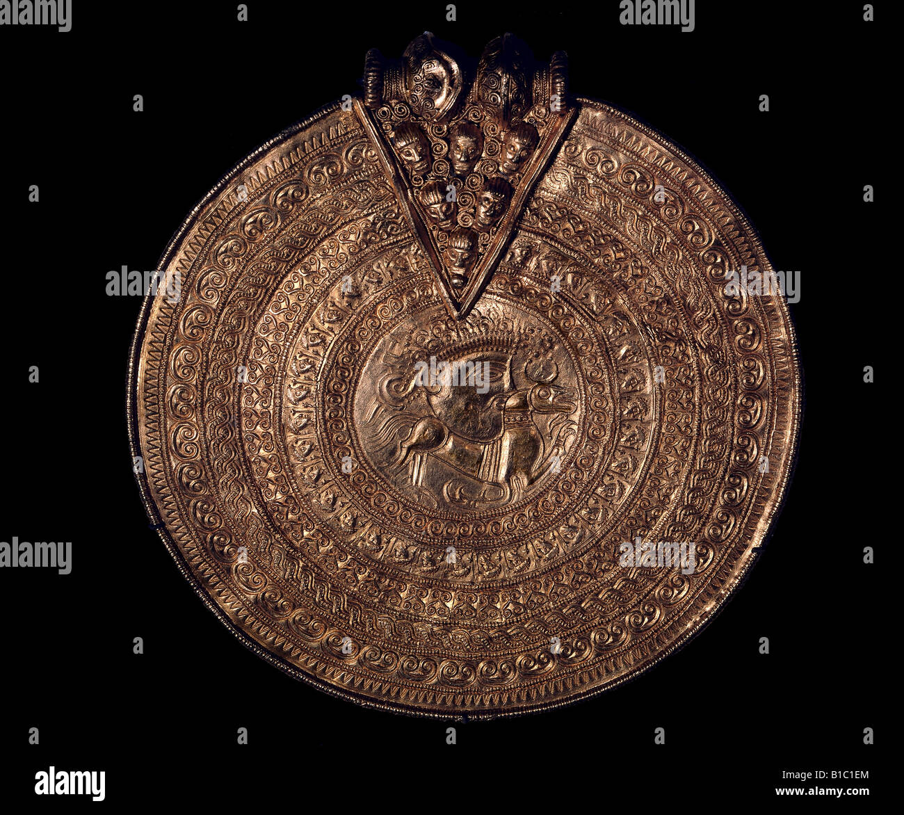 fine arts, middle ages, Vikings, bracteate, gold, depicting God Odin ...