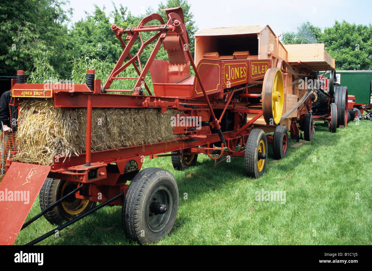 Vintage Farm Baler Being Powered By A Steam Engine At The Staffordshire ...