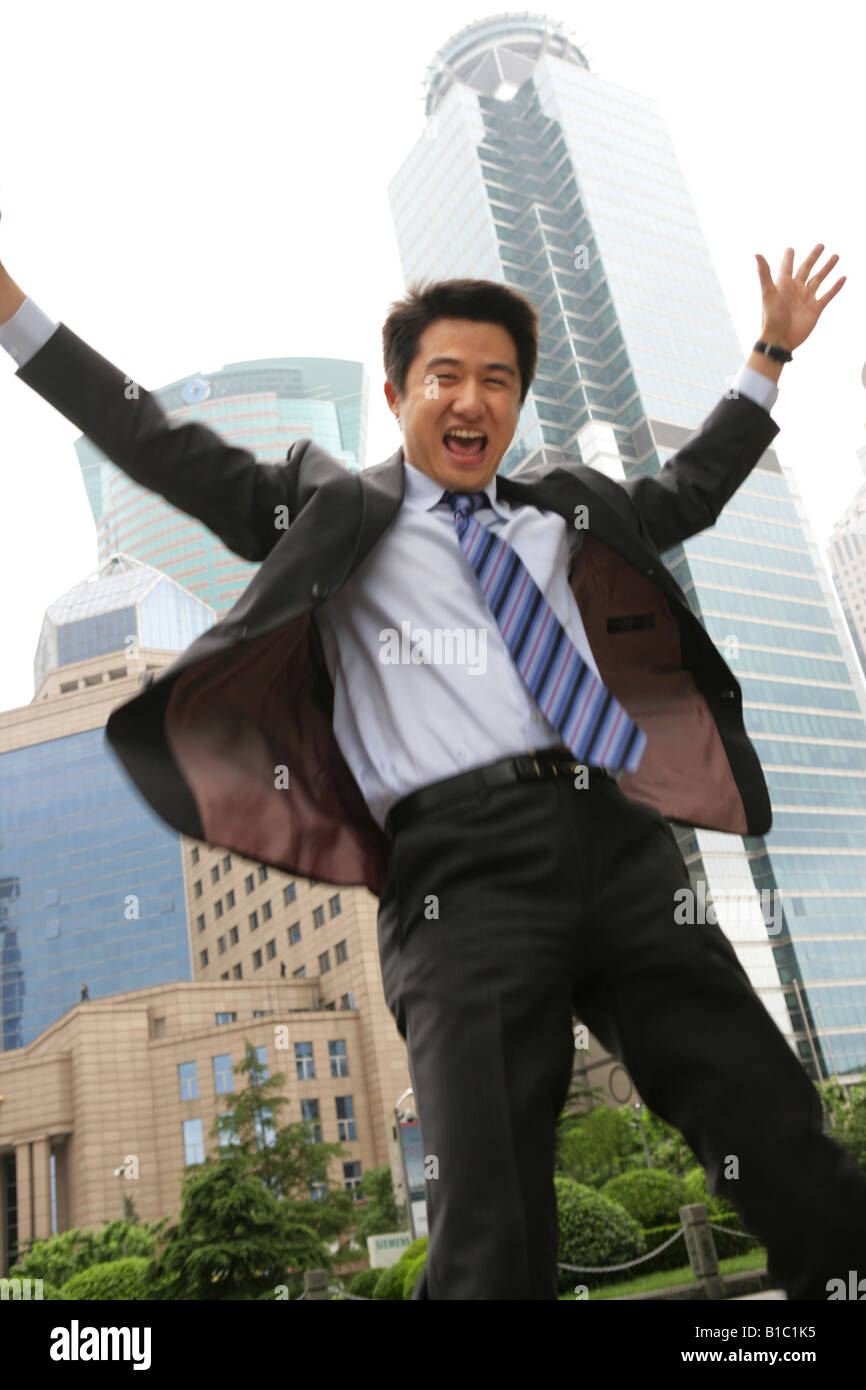 Businessman jumping buildings hi-res stock photography and images - Alamy