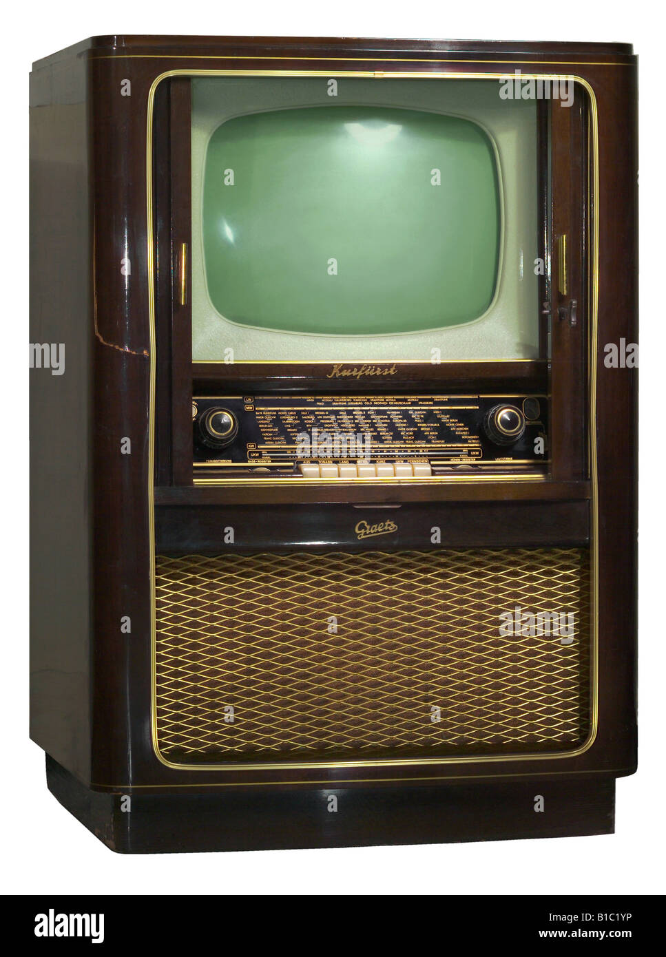broadcast, television, TV set, typ Grätz Kurfürst, Germany, 1954 Stock ...
