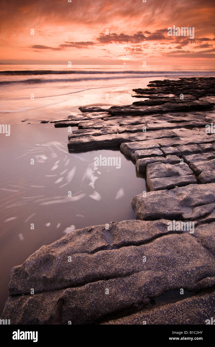 Receeding Tide Monknash Beach Heritage Coast Stock Photo - Alamy