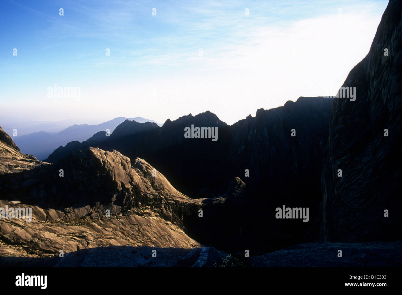 Lows Gully, in the shadow of Mount Kinabalu, at sunrise, Malaysia Stock ...