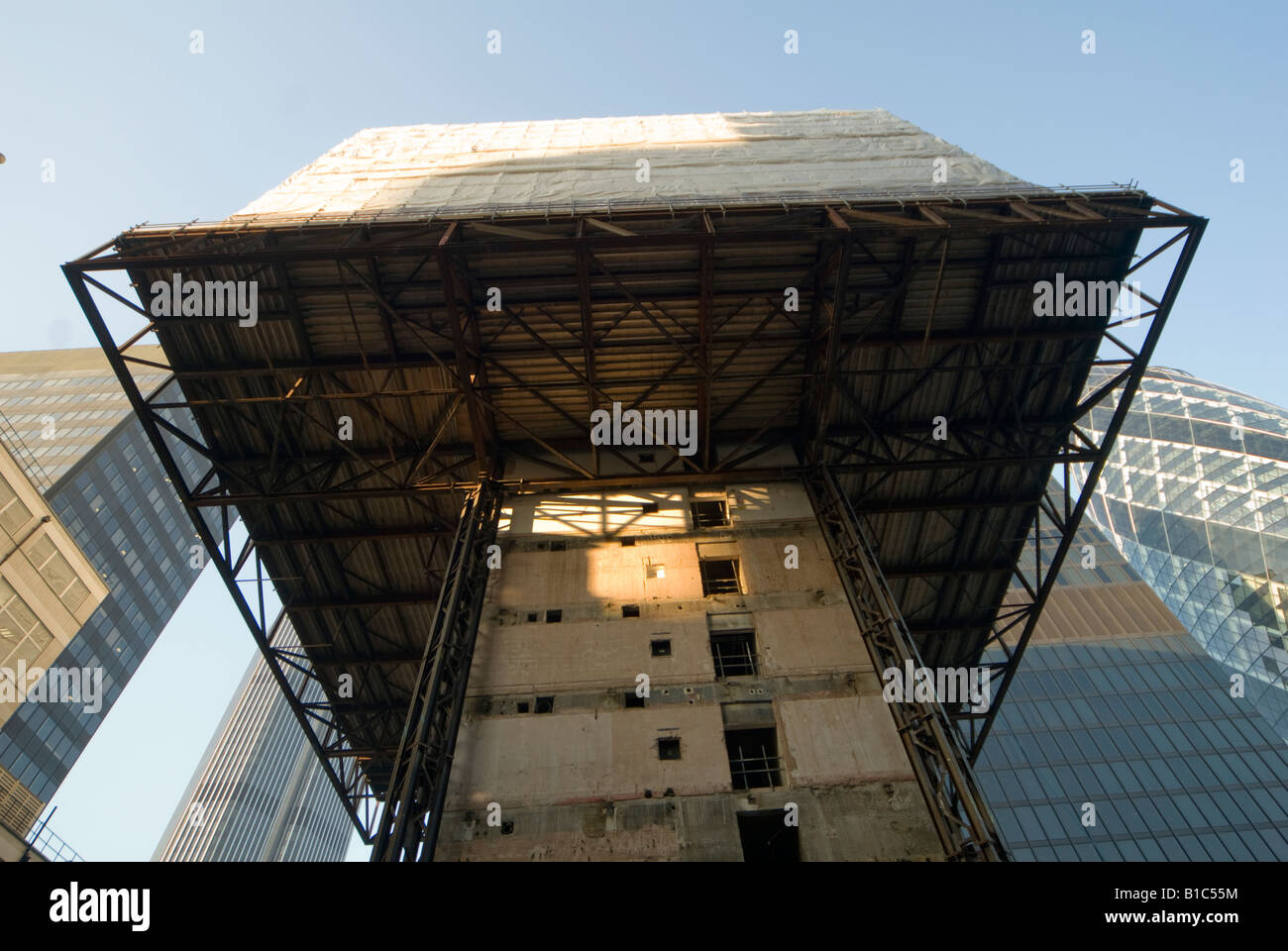 large building under construction in the centre of the city of london ...