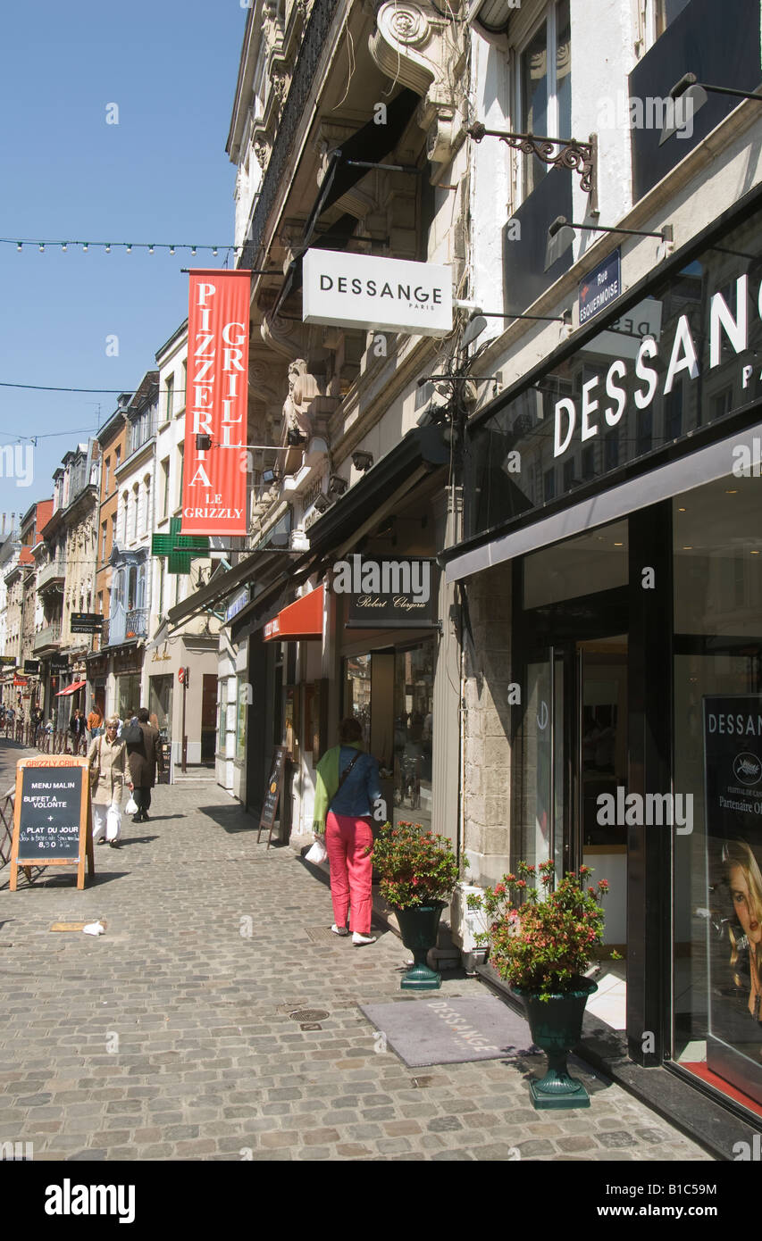 Row of shops in the french town of Lille France Stock Photo - Alamy