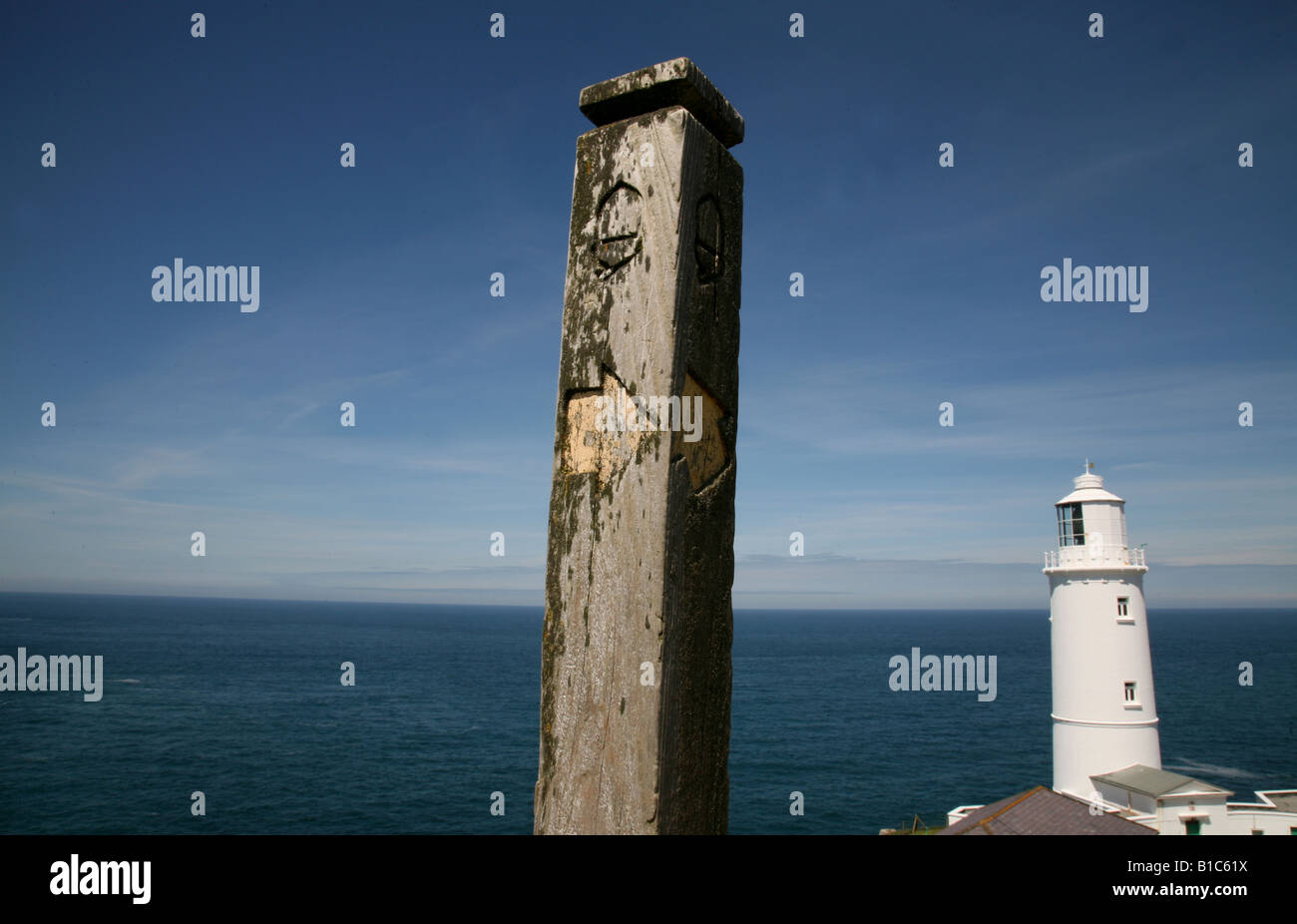 Coastal Path and Lighthouse Stock Photo - Alamy