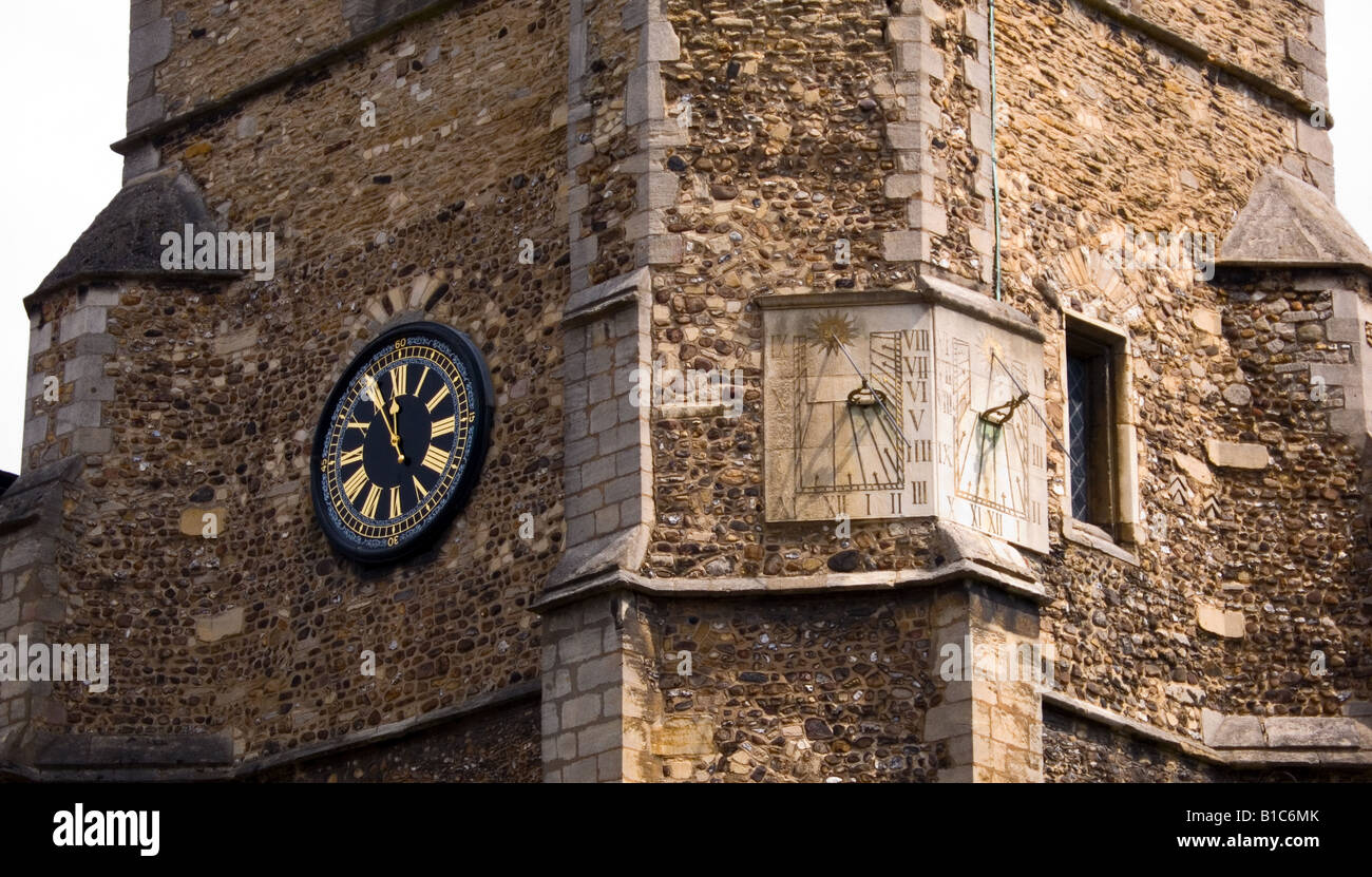 Sundials and clock Cambridge England UK Stock Photo - Alamy