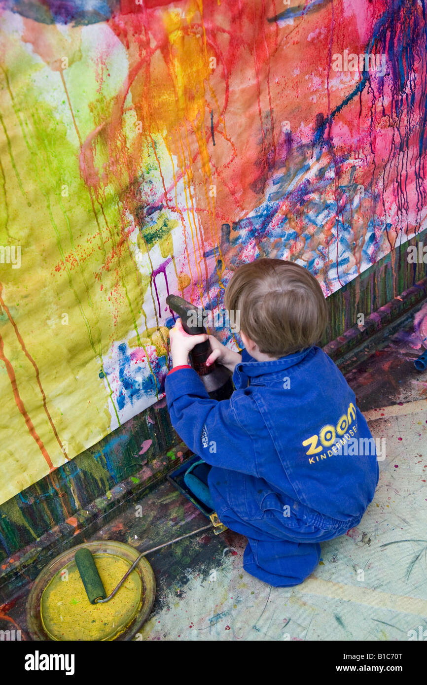 little bpy painting picture in studio Stock Photo - Alamy