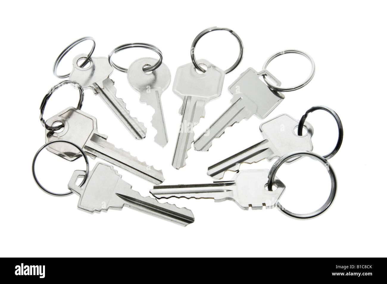 Key Rings with Keys Stock Photo - Alamy