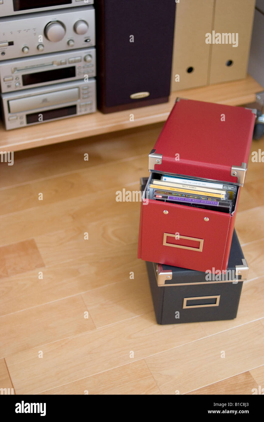CDs in box Stock Photo - Alamy