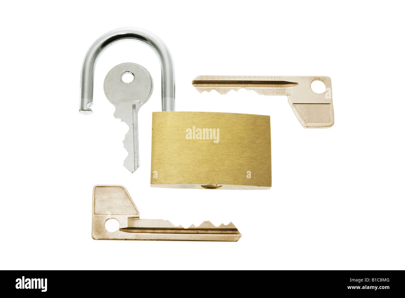 Padlock with Keys Stock Photo - Alamy