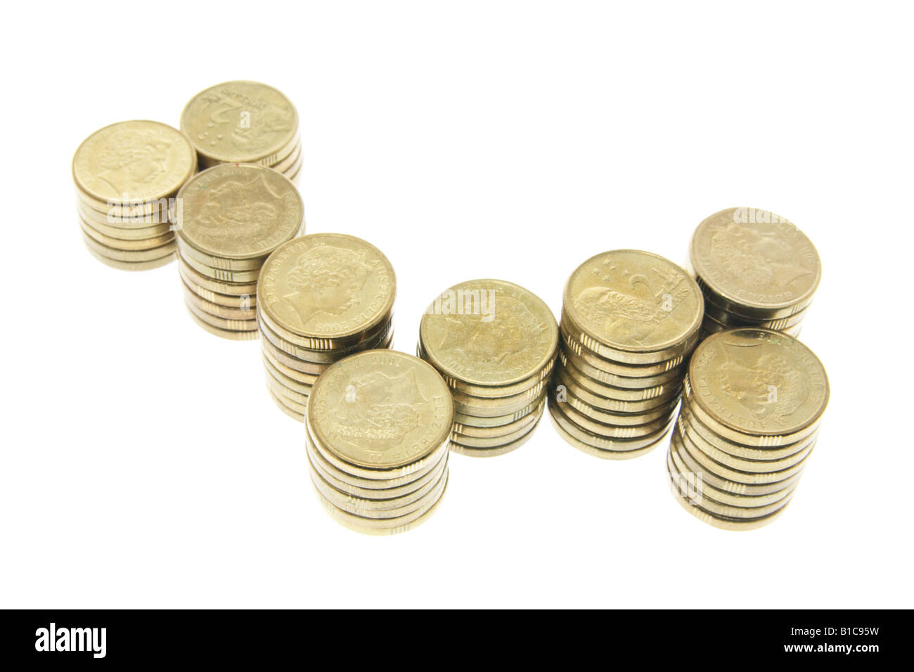 Stacks of Australian Coins Stock Photo - Alamy