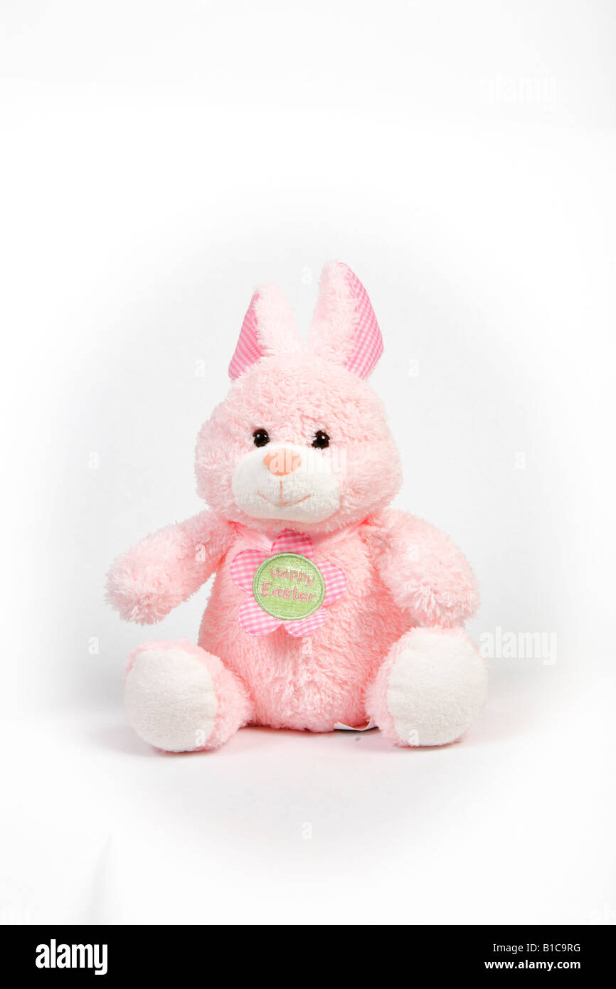 Pink stuffed bunny Easter rabbit toy Stock Photo - Alamy
