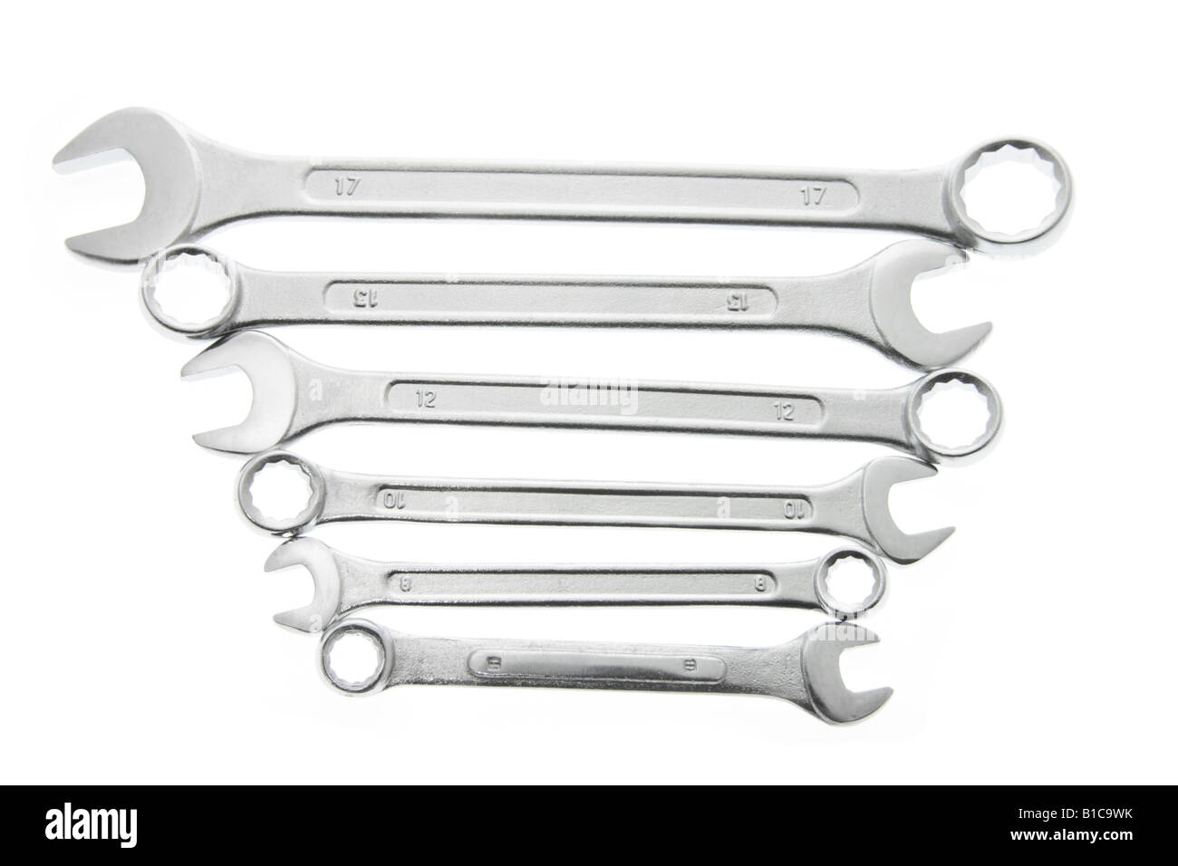 Spanners of all sizes Cut Out Stock Images & Pictures - Alamy