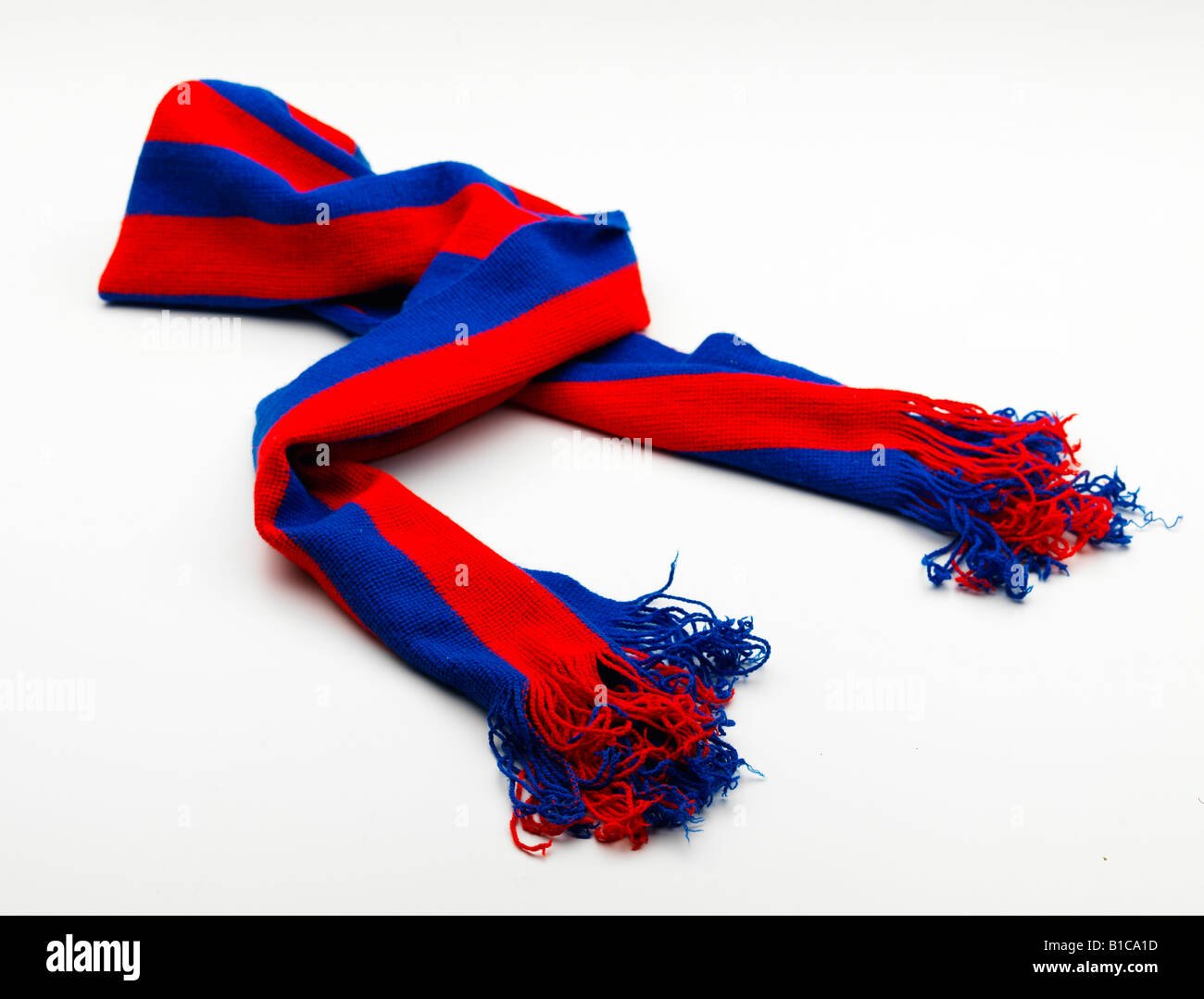 wool scarf blue red bologna italy ultras football Stock Photo - Alamy