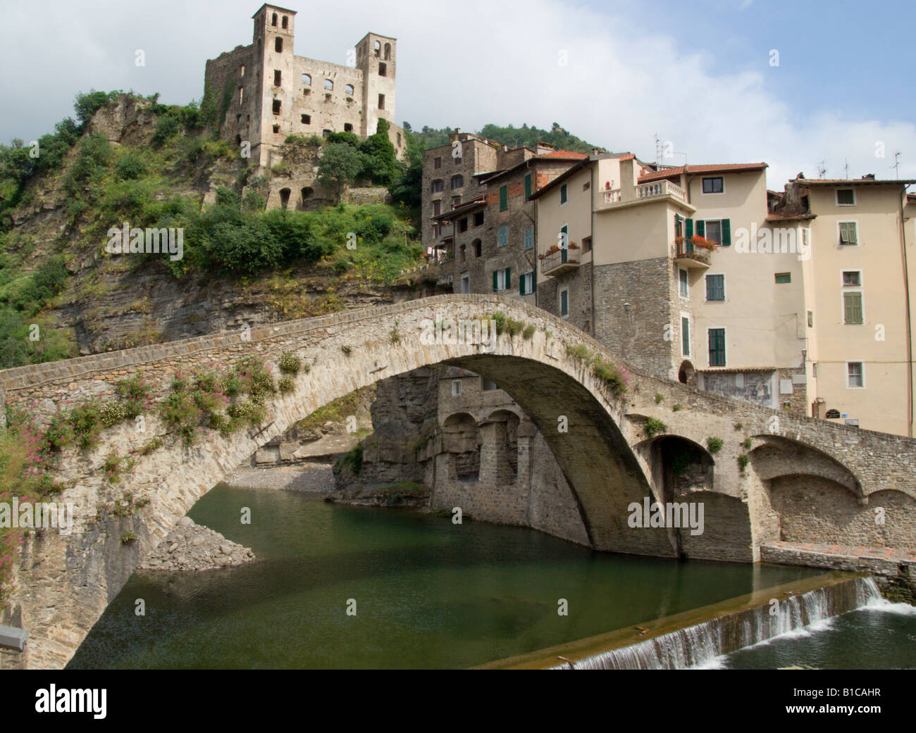 Bridge over the river Nervia at Dolceaqua June 2008 Stock Photo - Alamy