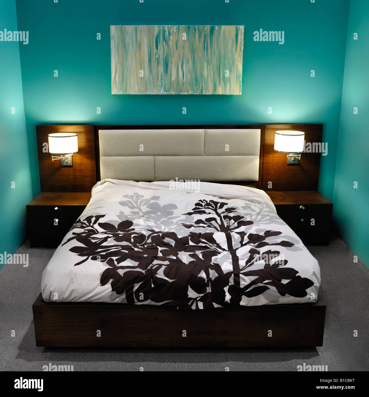 Bedroom interior blue hi-res stock photography and images - Alamy