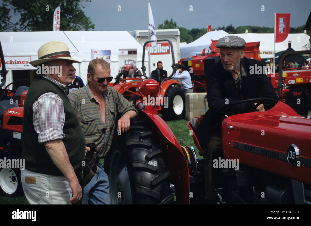 Staffordshire Farmers Talking About Tractors At The County Show Stock ...