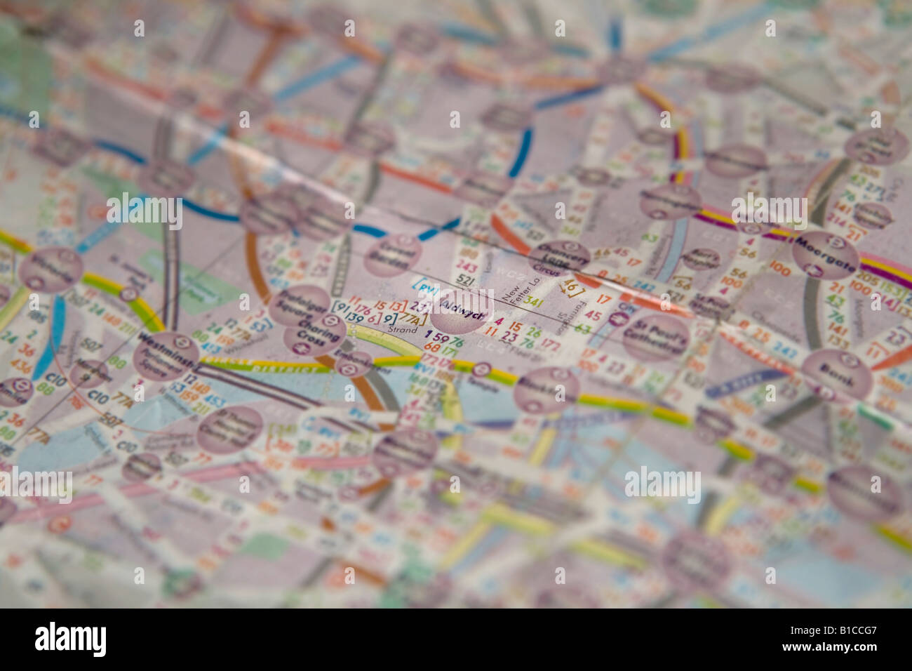The Aldwych highlighted on a map of London produced by Quickmap Stock ...