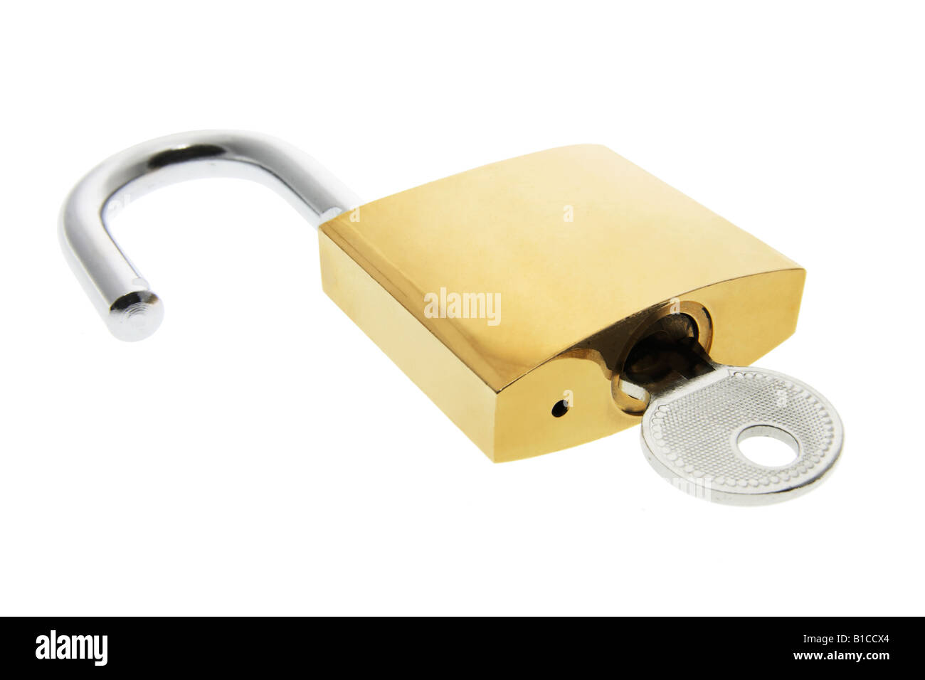 Padlock with Key Stock Photo - Alamy