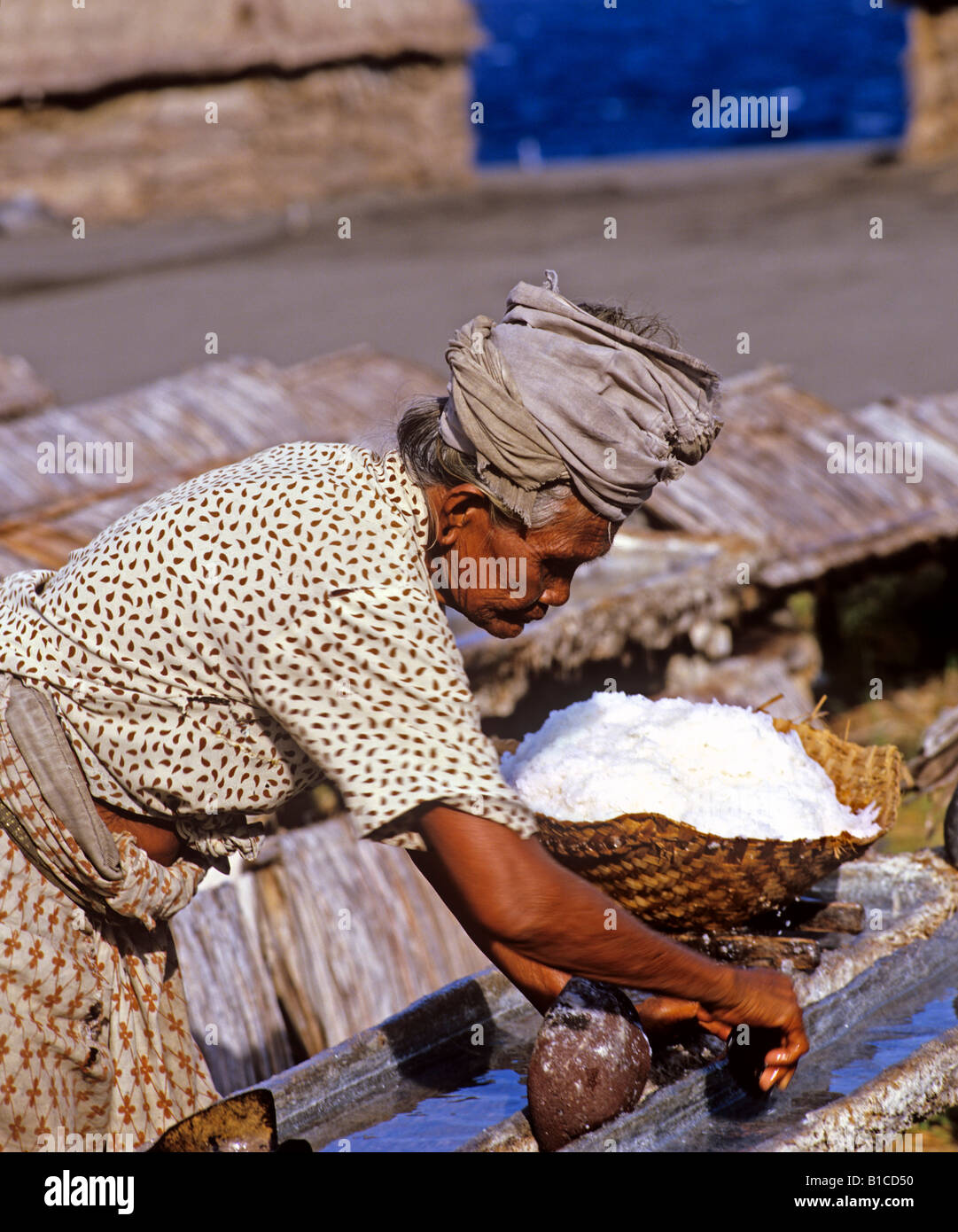 Salt from sea water 0703 Klungkung Bali Indonesia Stock Photo - Alamy