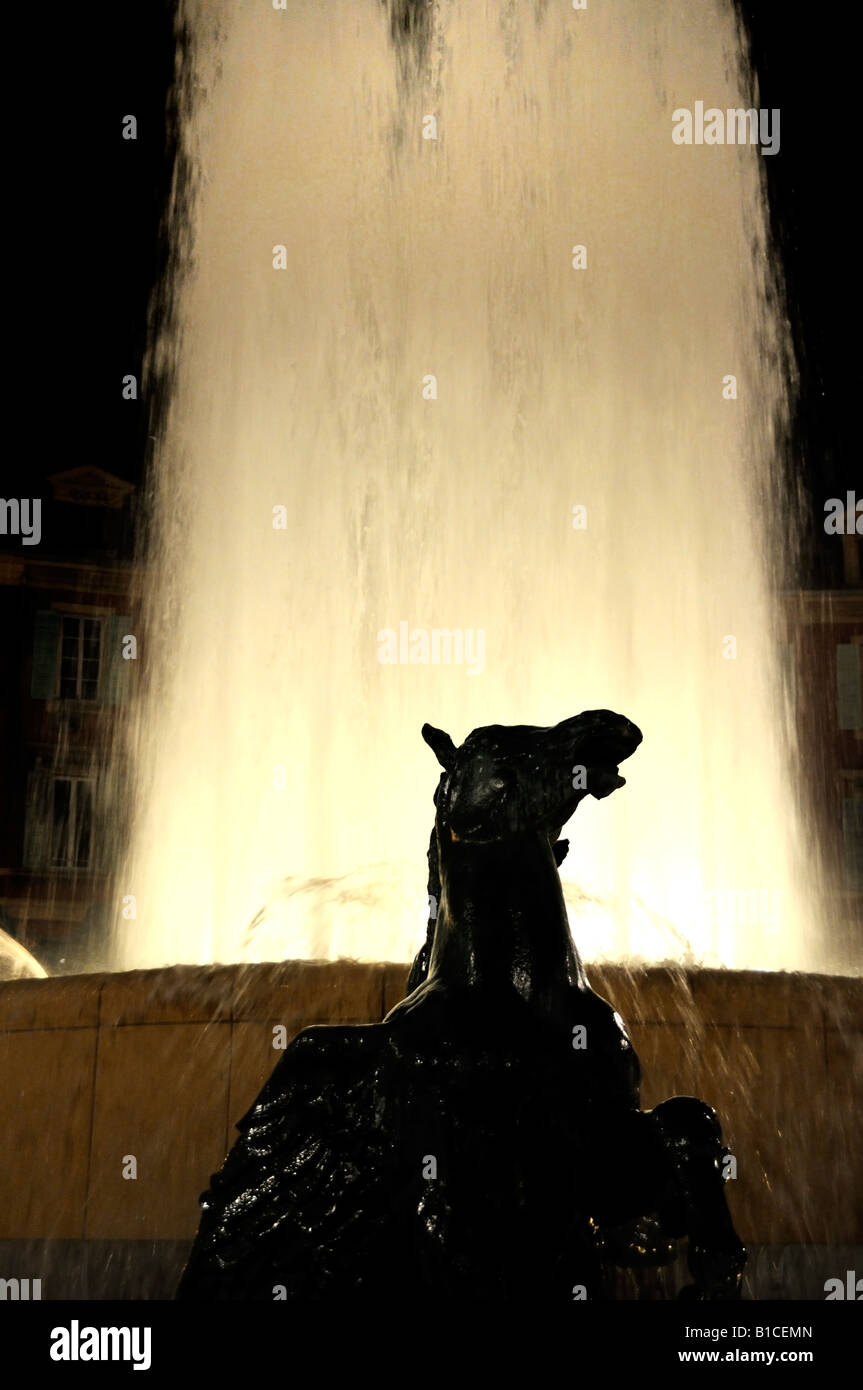 The Fontaine du Soleil in the newly redesigned Place Masséna in Nice ...