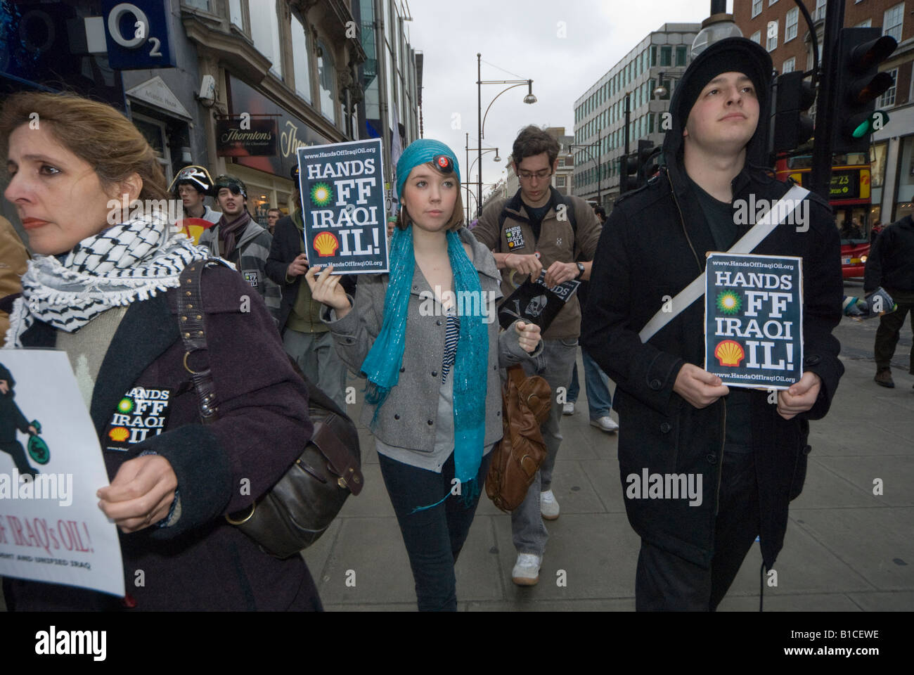 The Hands off Iraqi Oil Piratical Action Tour of London on Oxford ...