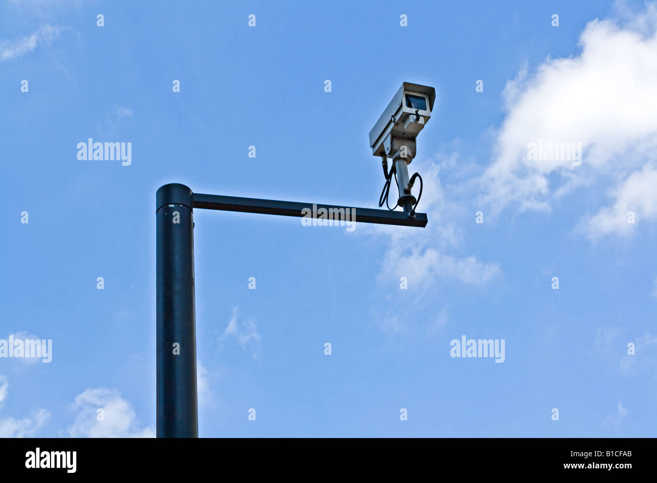 CCTV camera on high angular mast Stock Photo - Alamy