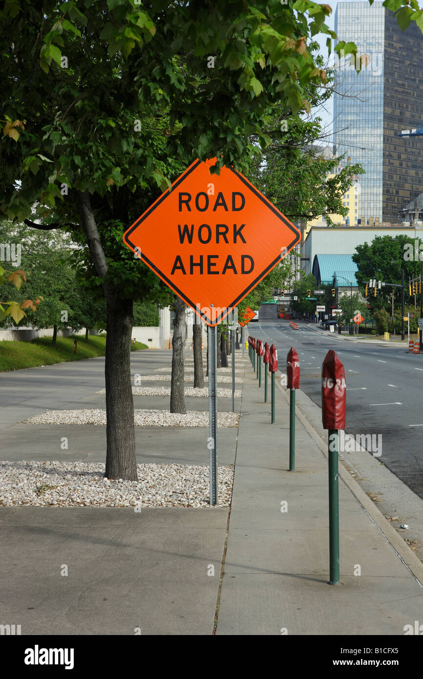 Road Work Ahead Stock Photo - Alamy