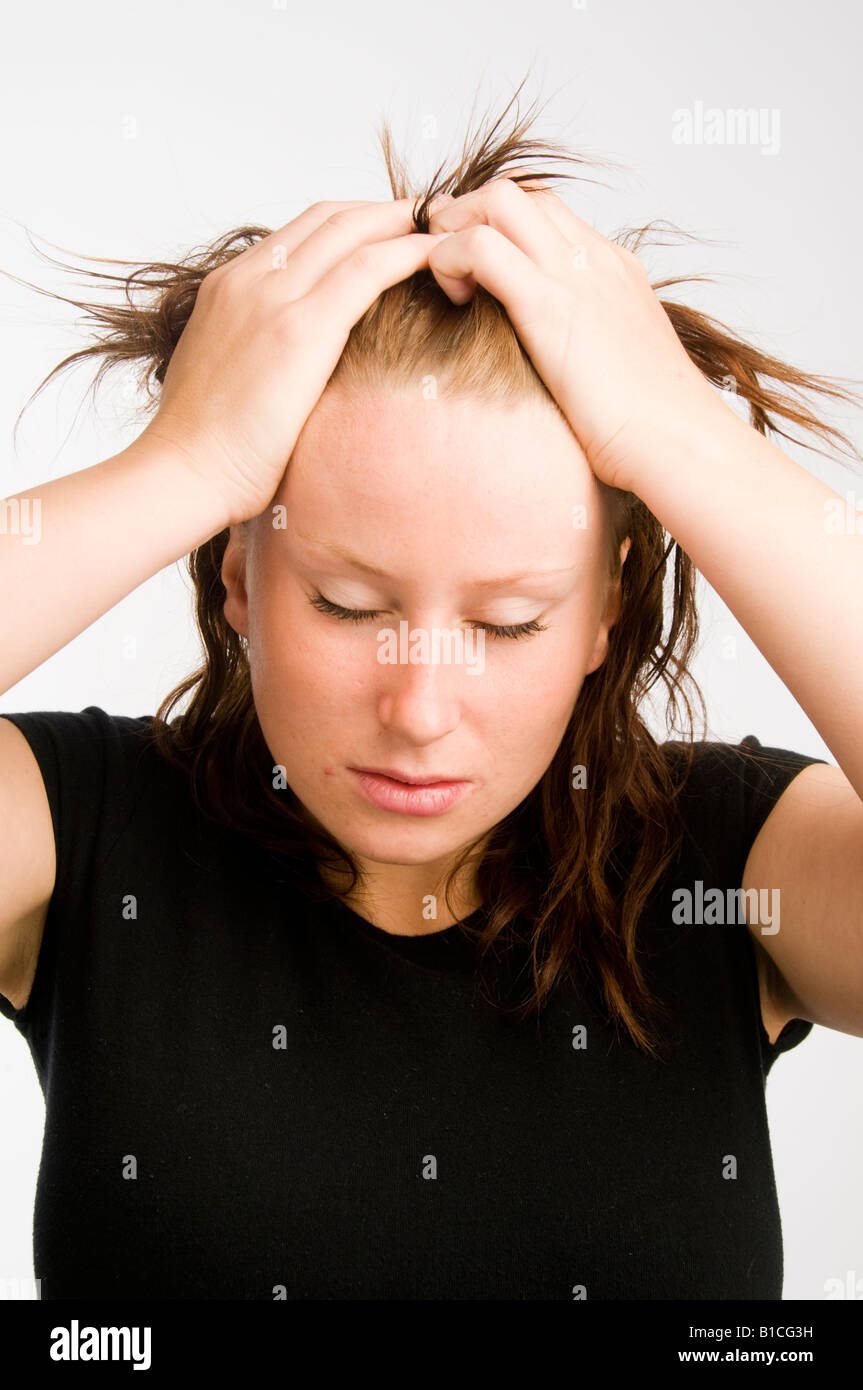 Pulling hair back hi-res stock photography and images - Alamy