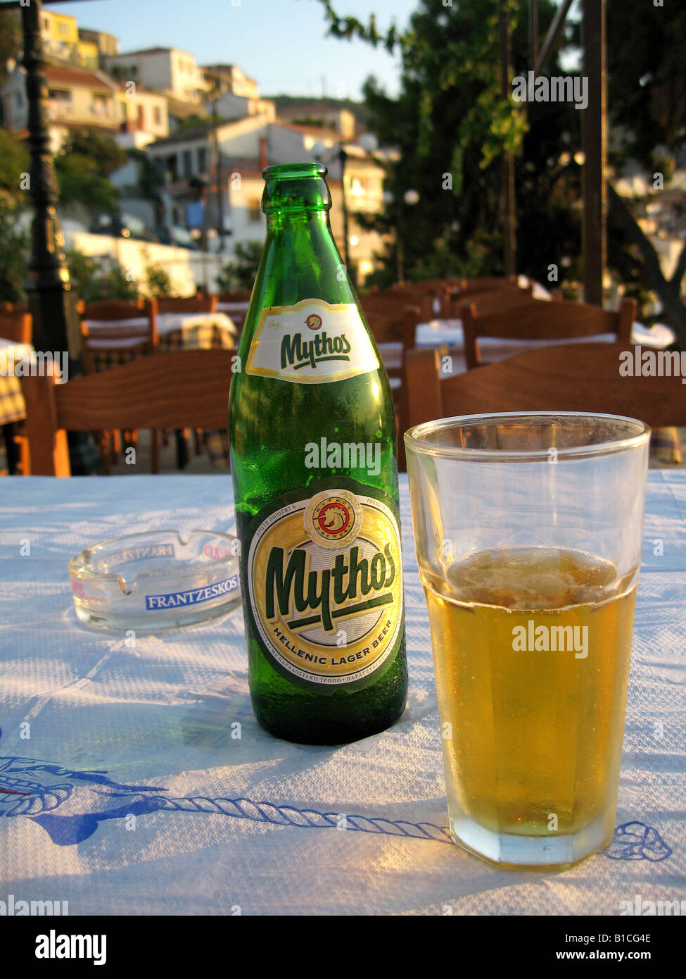 Beer greek mythos bottle glas hi-res stock photography and images - Alamy