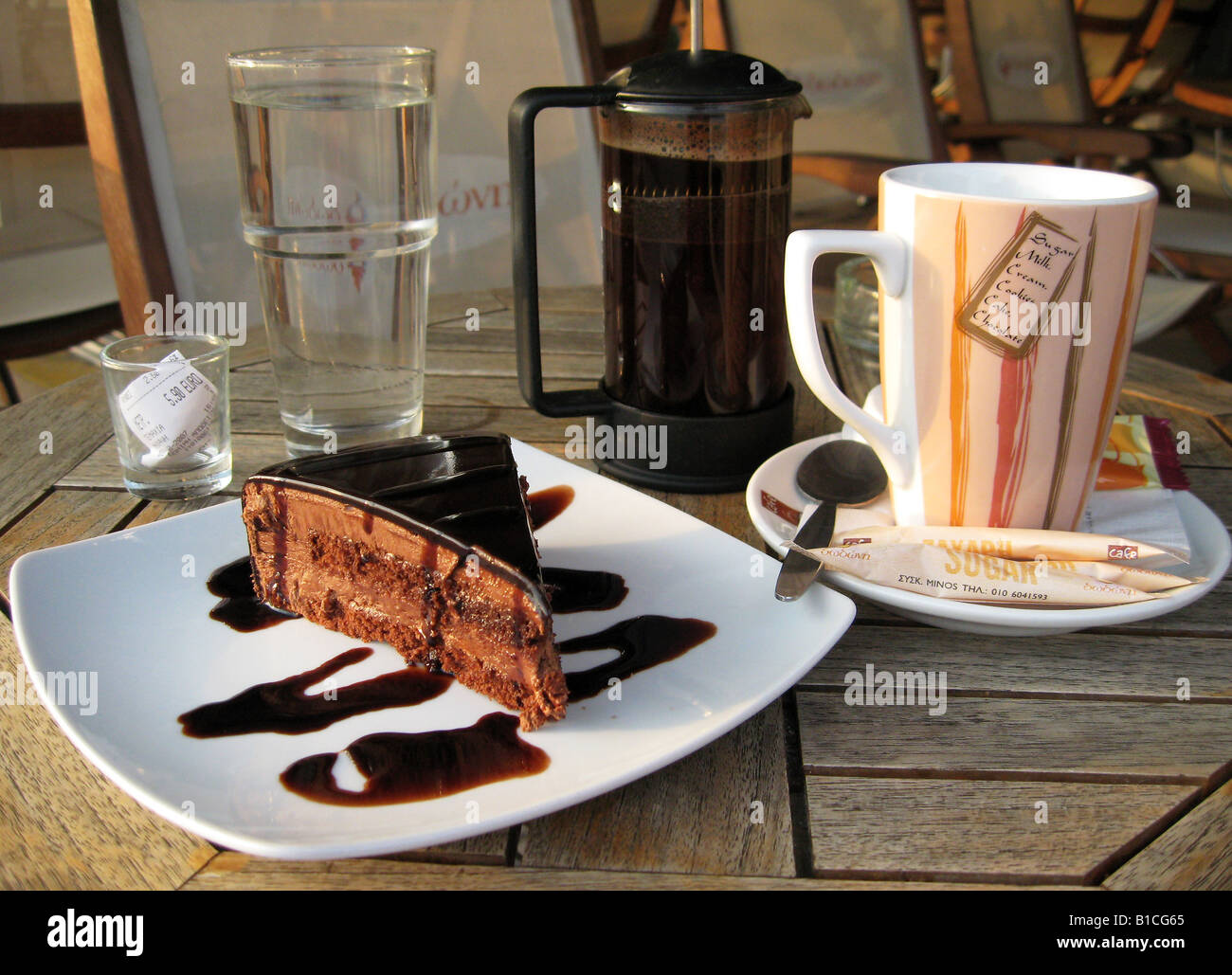 chocolate cake and filter coffe Stock Photo - Alamy