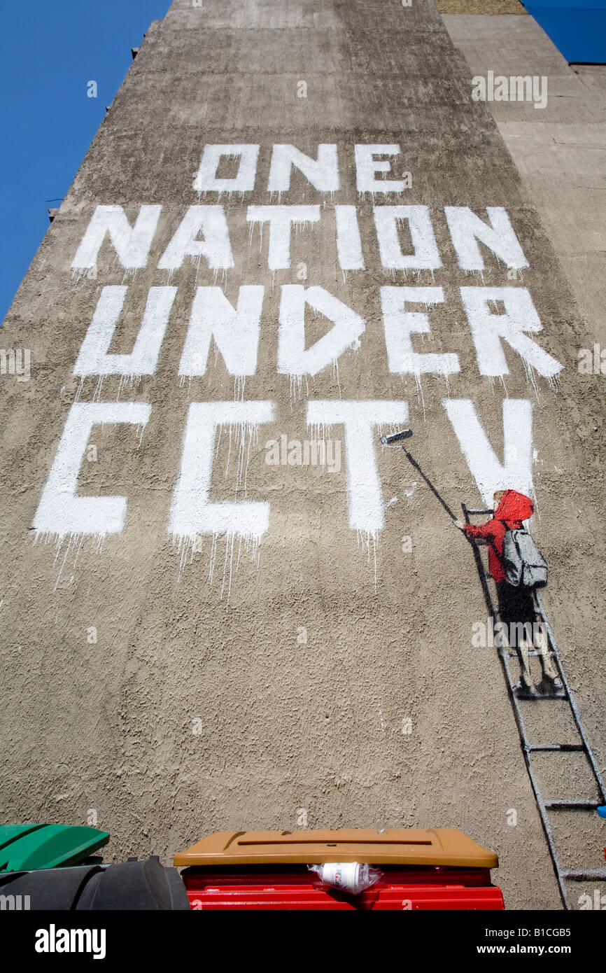 Banksy one nation under cctv hi-res stock photography and images - Alamy