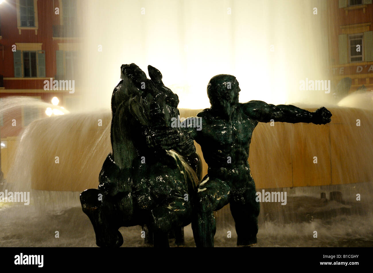 The Fontaine du Soleil in the newly redesigned Place Masséna in Nice ...