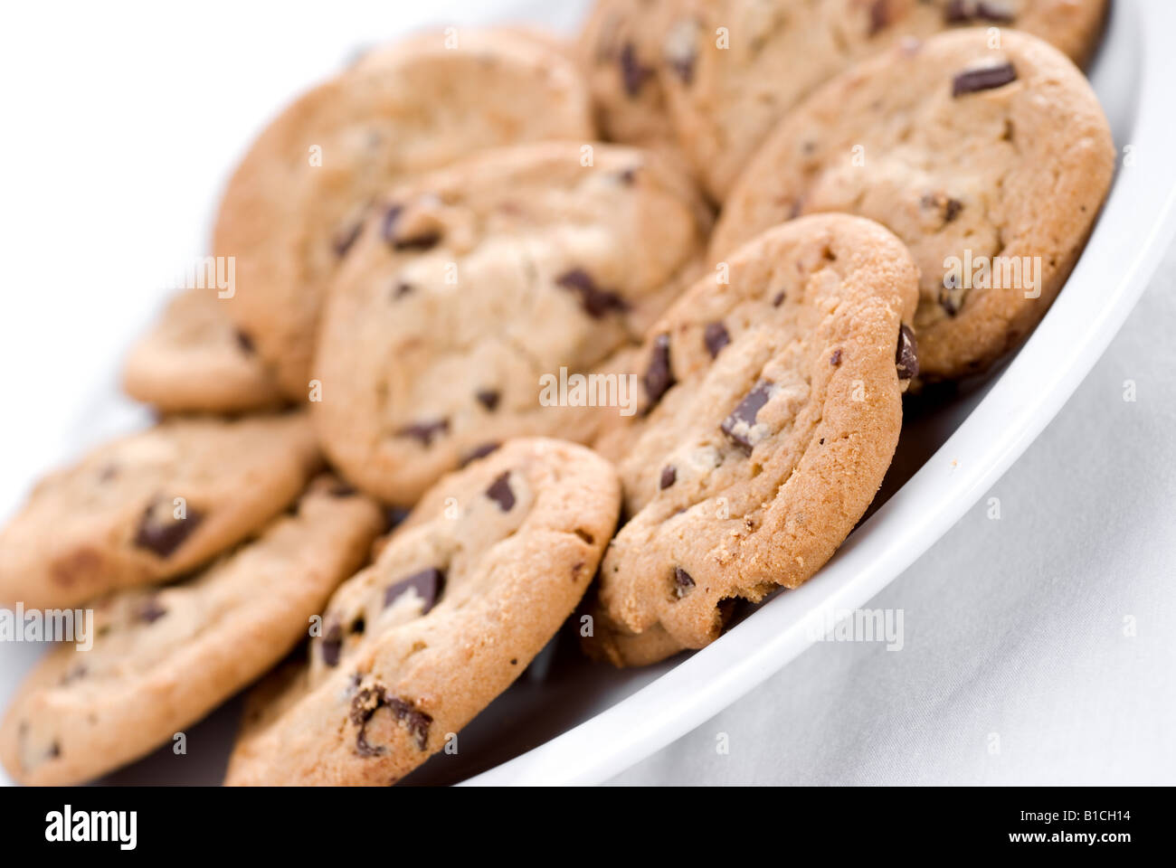 A closeup of chocolate chip cookies Stock Photo - Alamy
