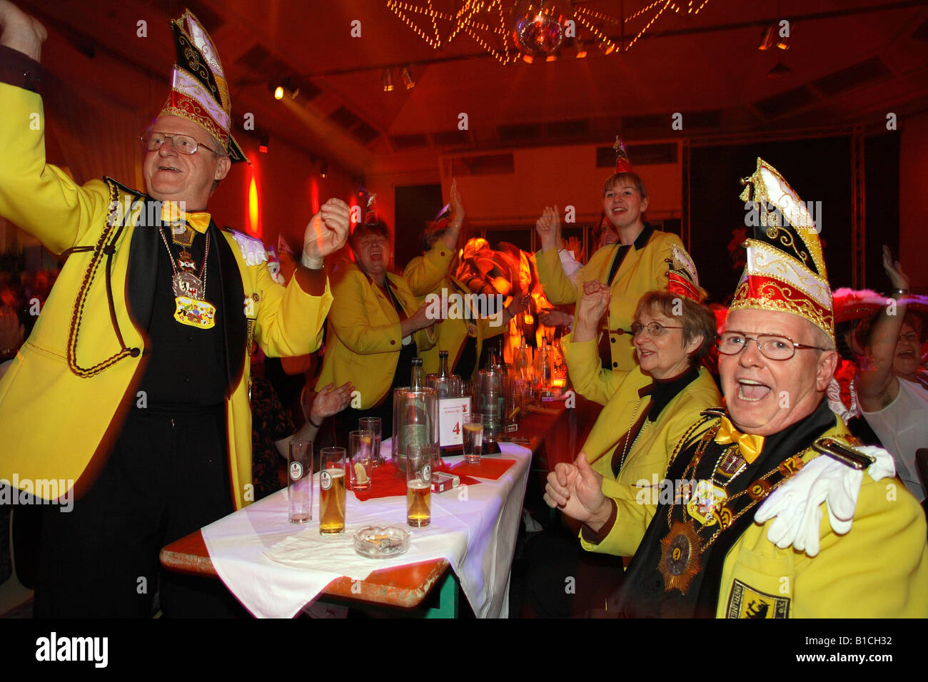 Revellers having fun at a carnival party in Berlin, Germany Stock Photo ...