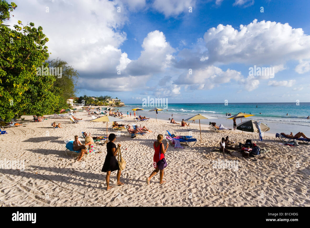 People relaxing at Accra Beach Rockley Barbados Caribbean Stock Photo ...