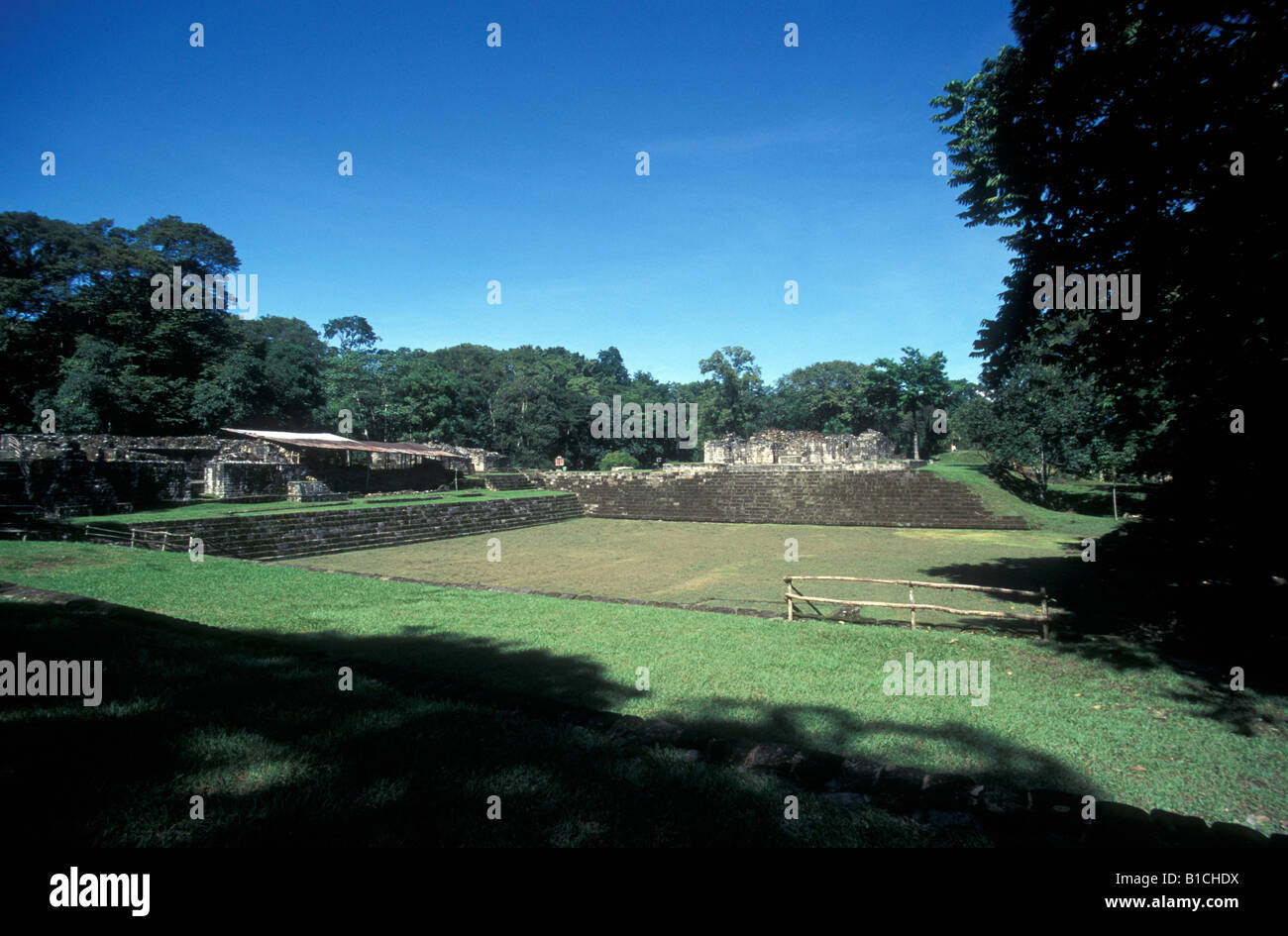 Acropolis and inner compound at the Mayan ruins of Quirigua, Guatemala ...