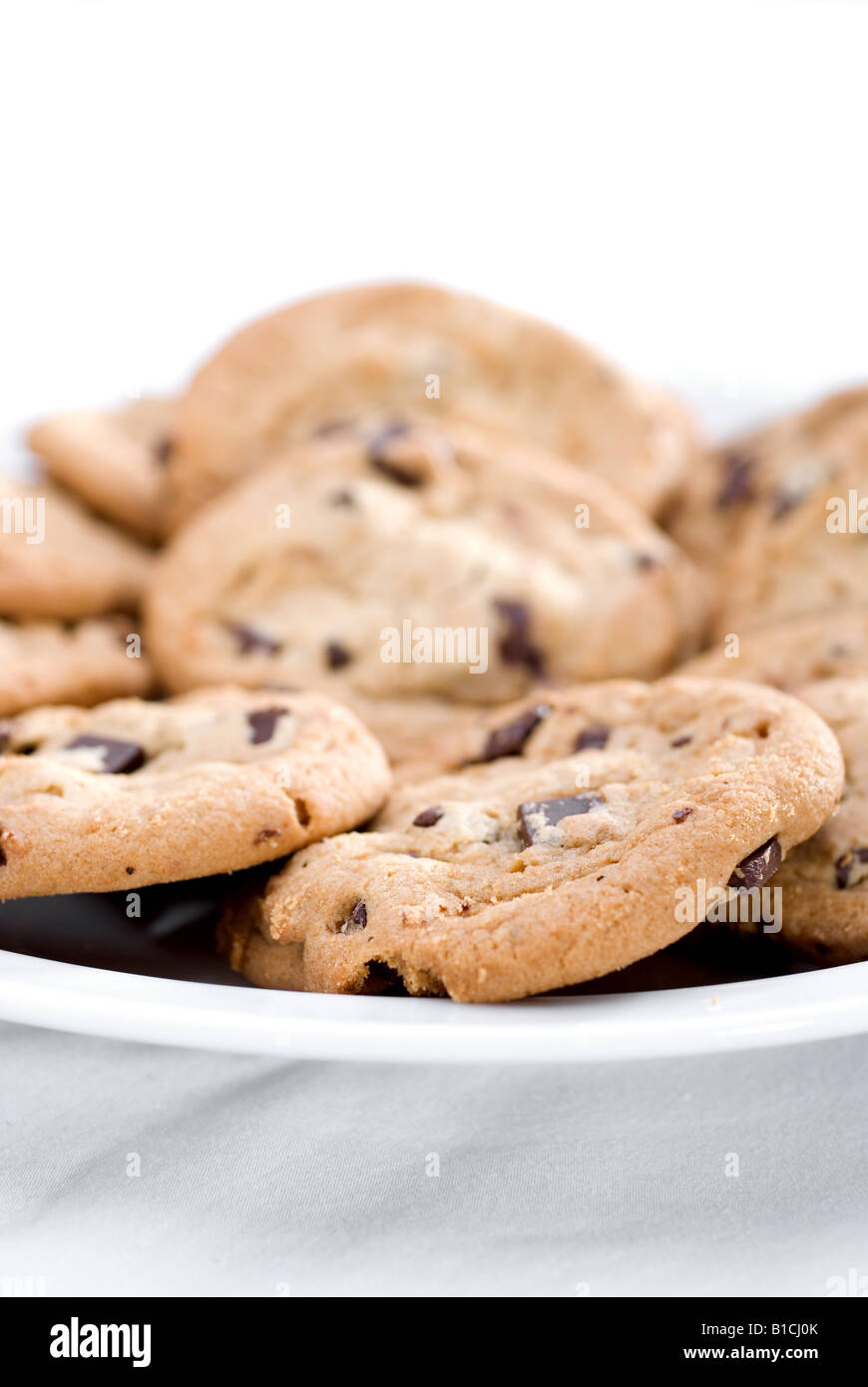 A closeup of chocolate chip cookies Stock Photo - Alamy