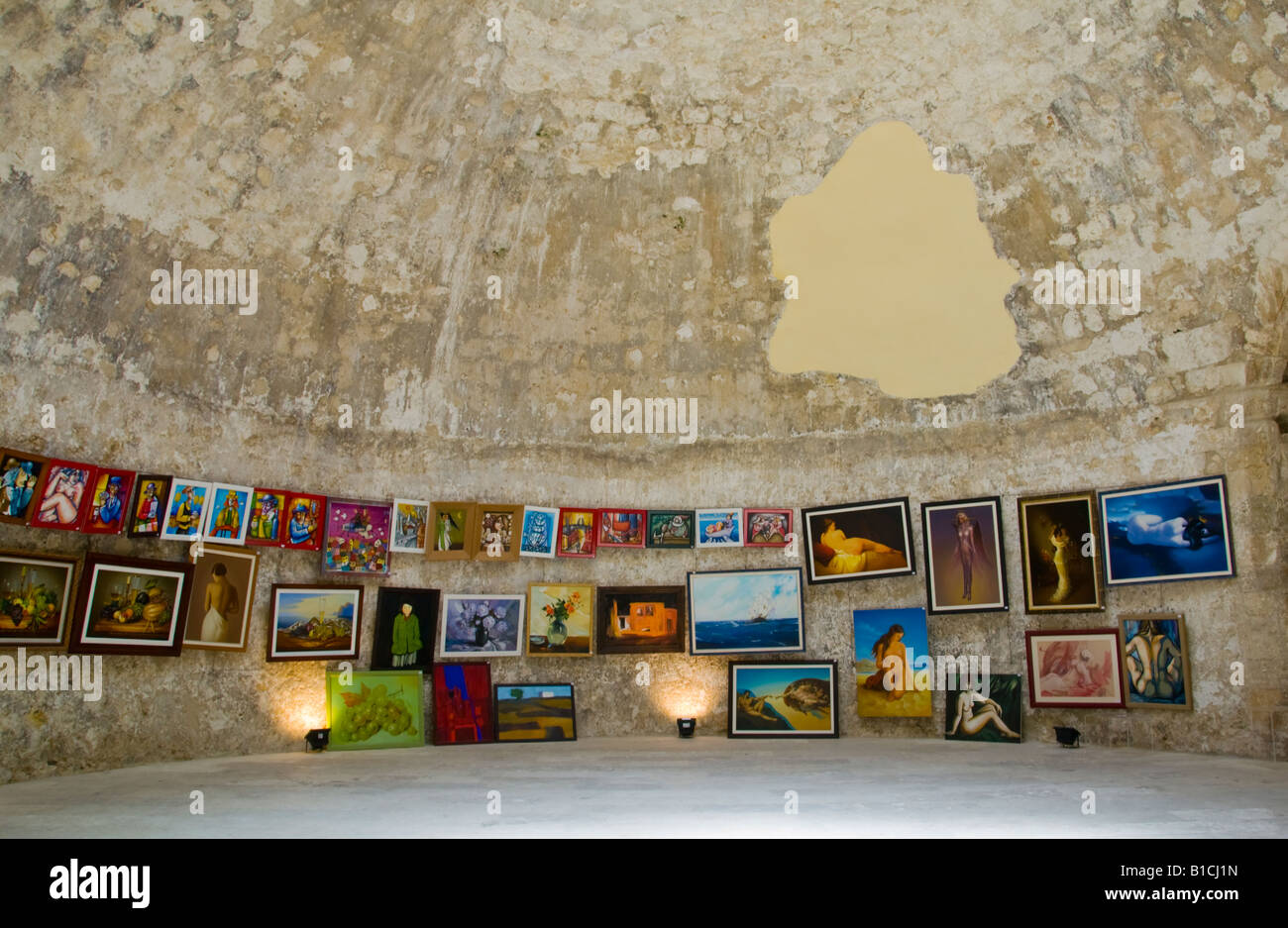 Art show in subway under road in Heraklion capital and largest city on ...